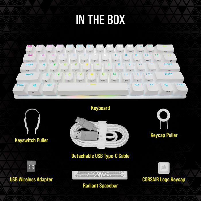 CORSAIR K70 PRO MINI WIRELESS White | 株式会社リンクスインターナショナル