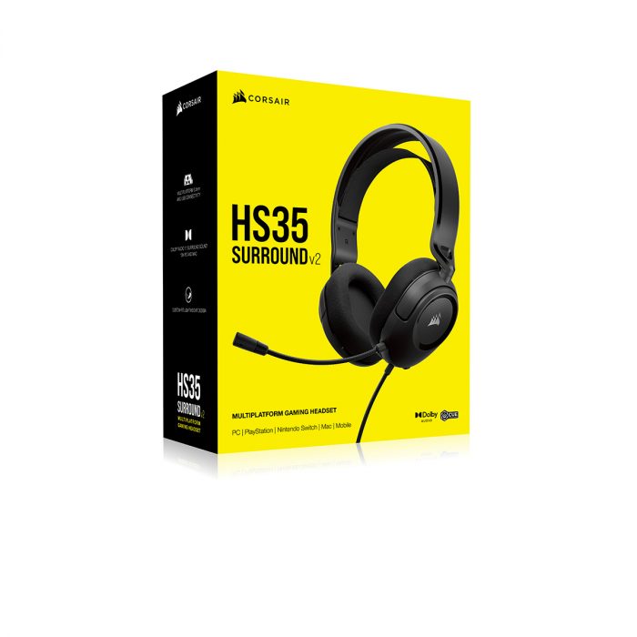 CORSAIR、Dolby®Audio7.1対応 3.5 mm有線接続ゲーミングヘッドセット「CORSAIR HS35 Surround v2 ...